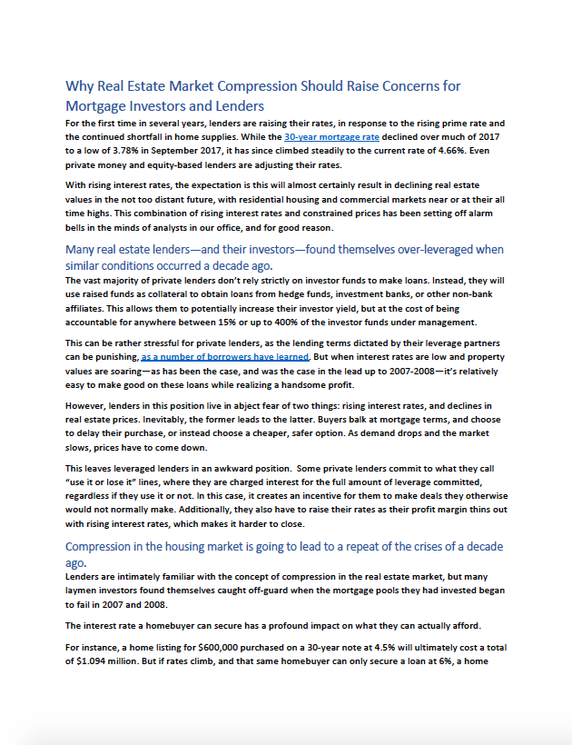 Why Real Estate Market Compression Should Raise Concerns